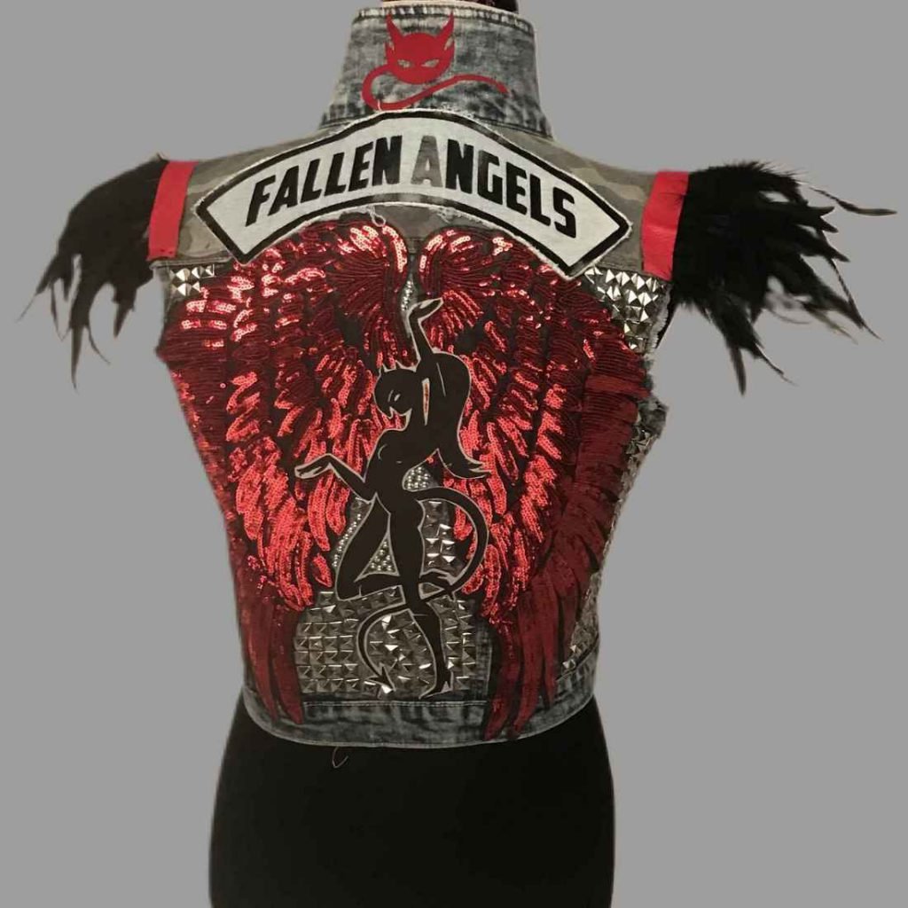 Black Denim Jacket On SALE | Fallen Angel Collection | Crop Vest | USA